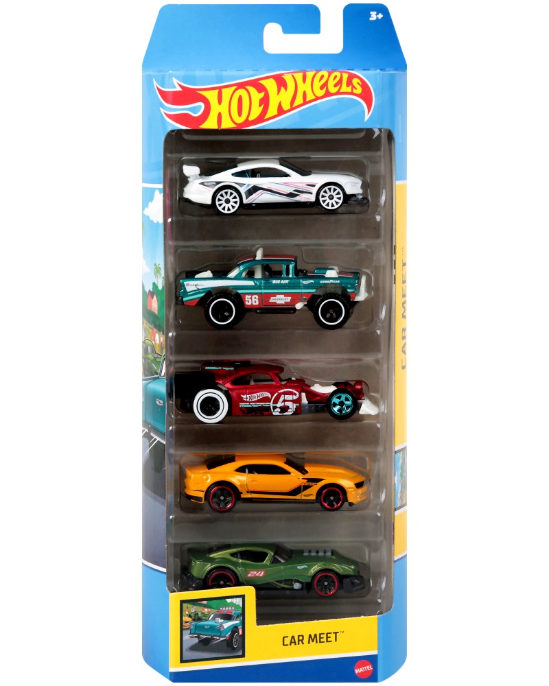 5 метални колички Mattel Car Meet - store.bg