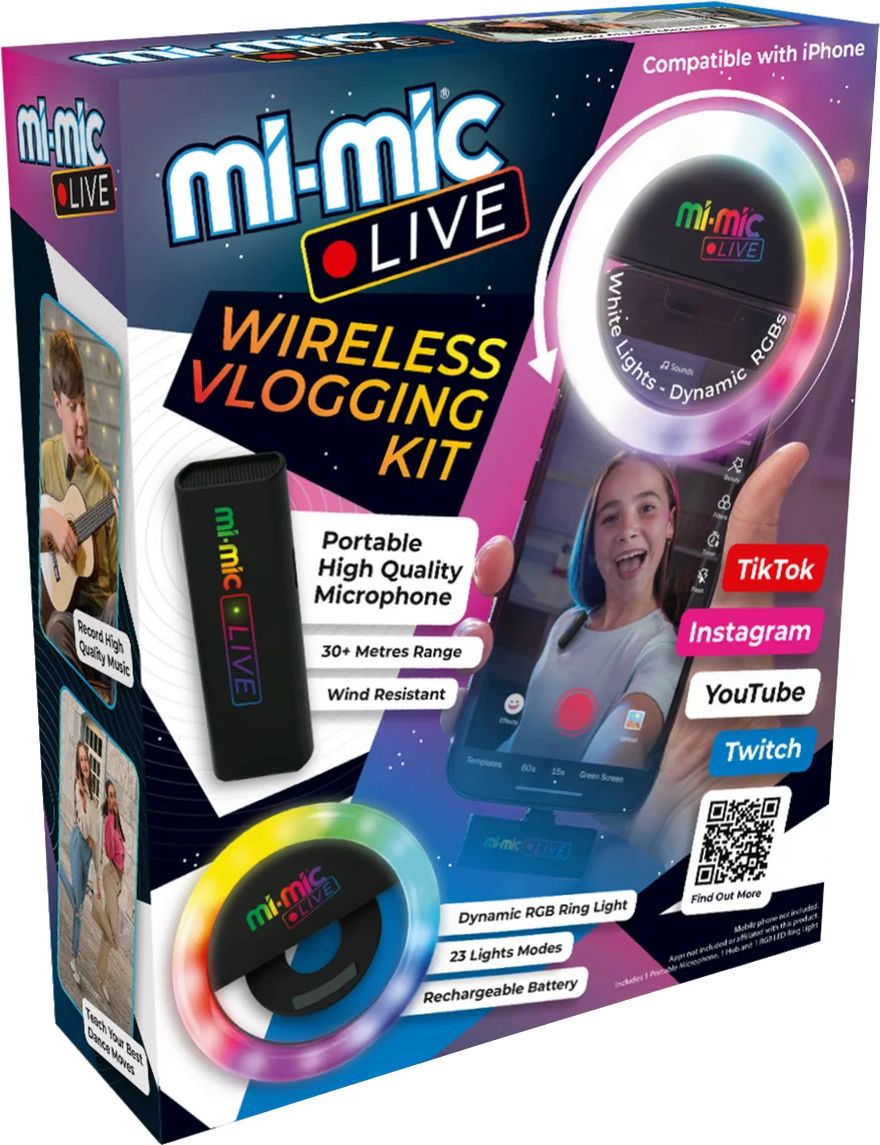 Безжичен микрофон с преносима LED лампа Mi Mic - store.bg