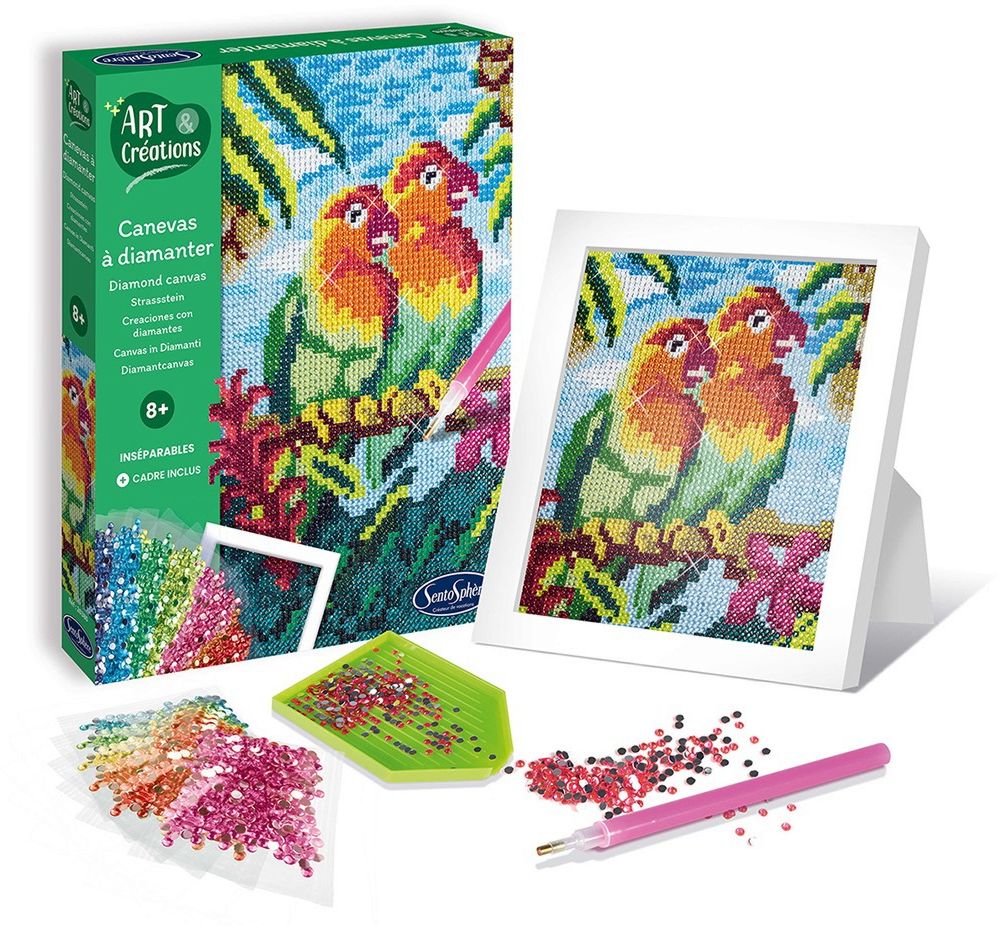 Детски диамантен гоблен Папагали Sentosphere 8+ - store.bg