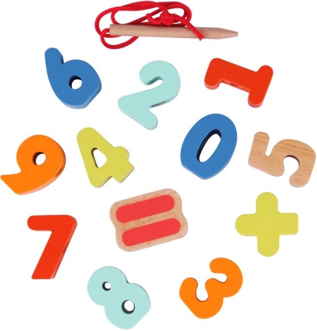 Дървени фигурки на числа за нанизване Classic World - store.bg