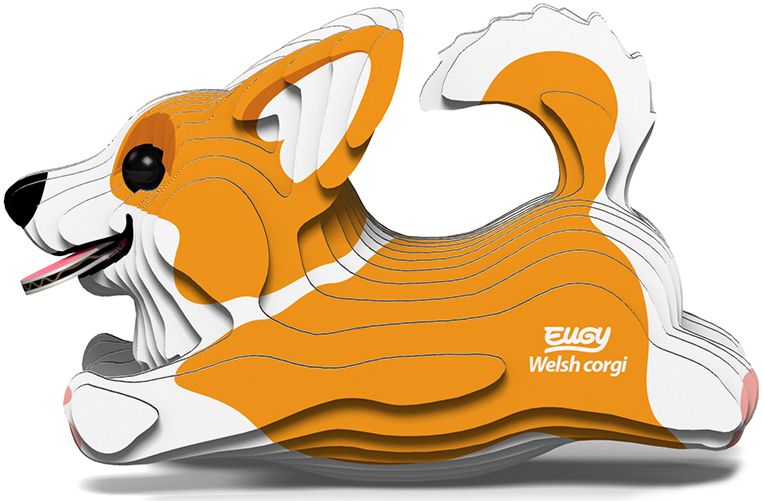 Картонен 3D модел корги Eugy - store.bg
