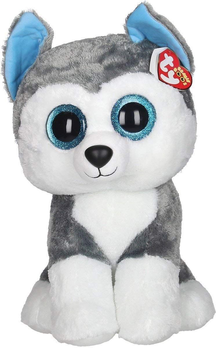 Плюшено хъски със сини уши Slush Ty - store.bg