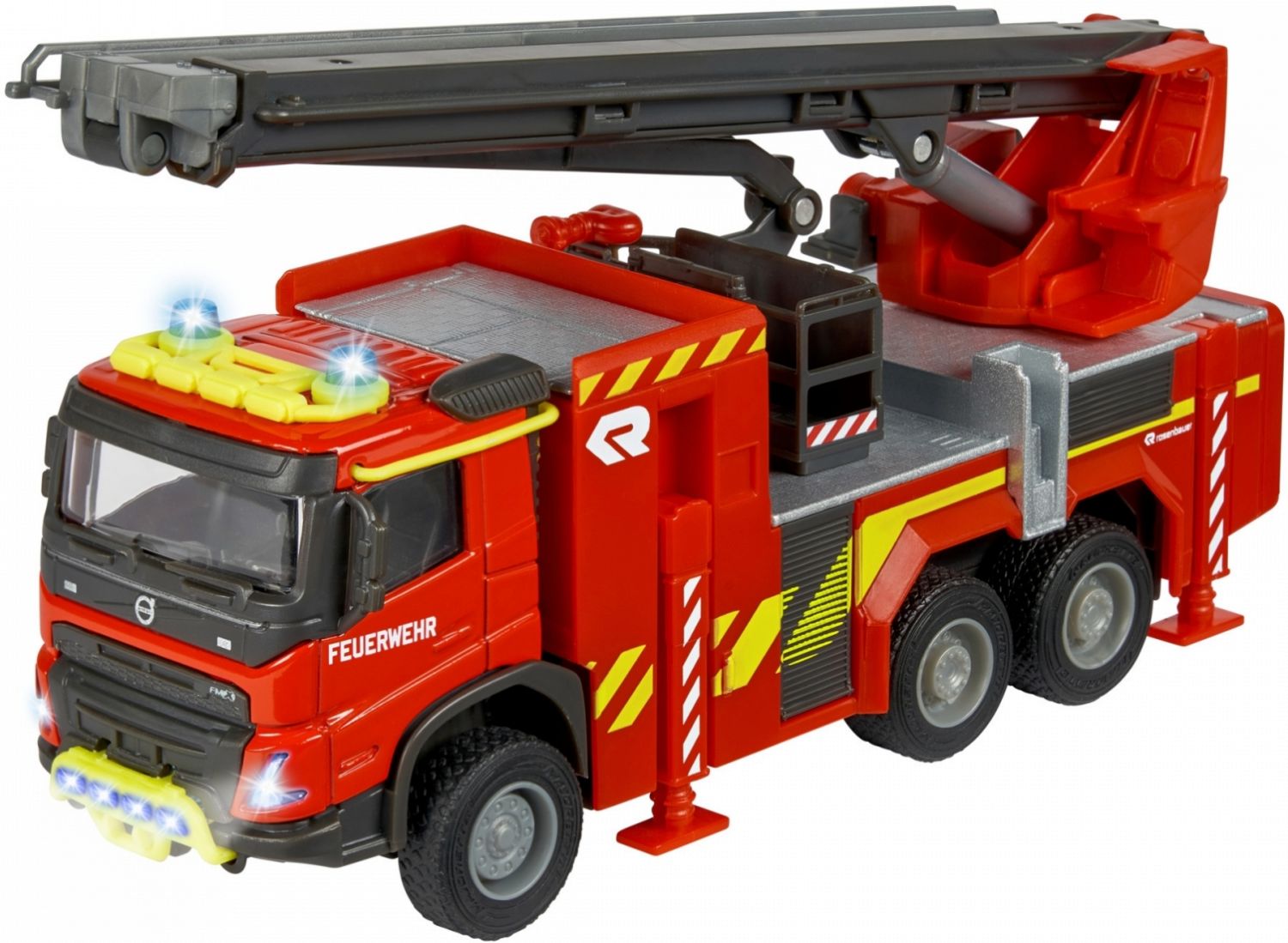 Метален пожарникарски камион Volvo Rosenbauer със звук и светлина ...