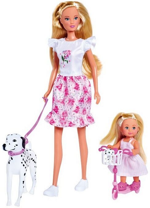 Кукла Стефи Лав с кукла Еви и кученца Simba - store.bg