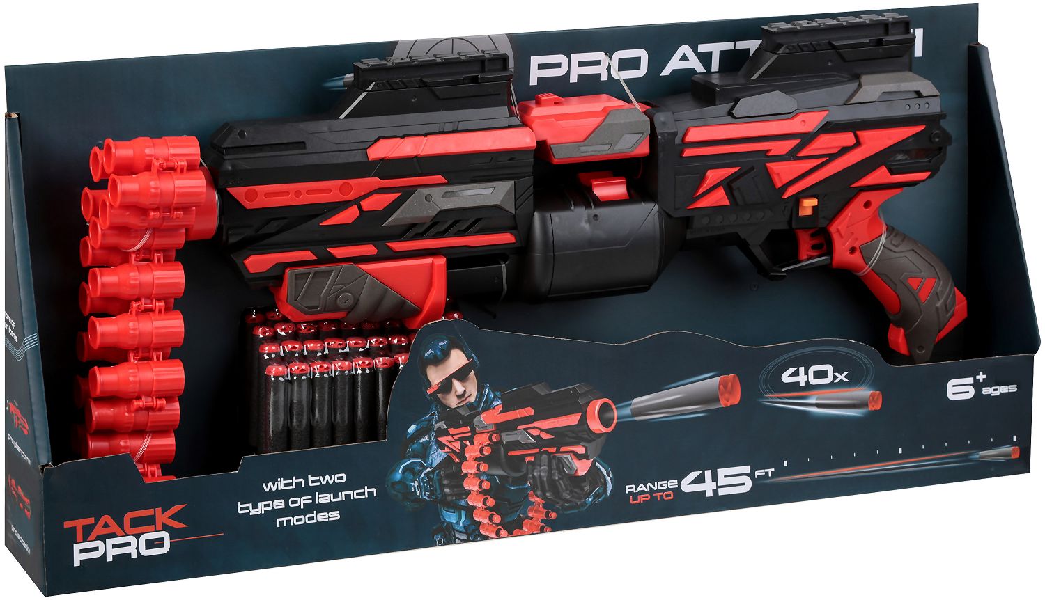 Бластер с патрондаш и стрелички Tack Pro - store.bg