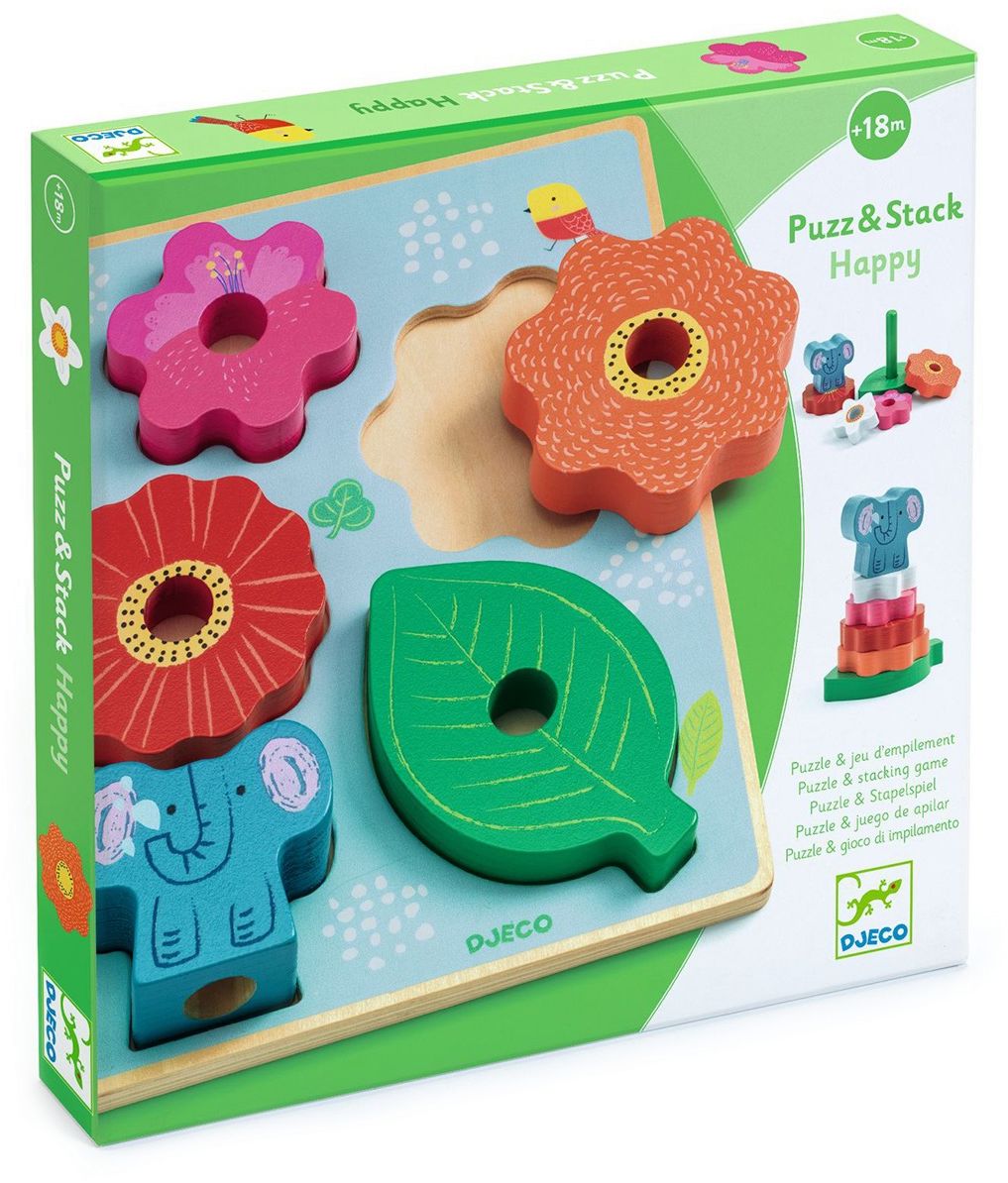 Дървен сортер низанка Happy Djeco 18m+ - store.bg