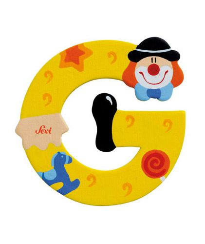 Буква G - Clown - Дървена фигурка за игра - фигура - store.bg