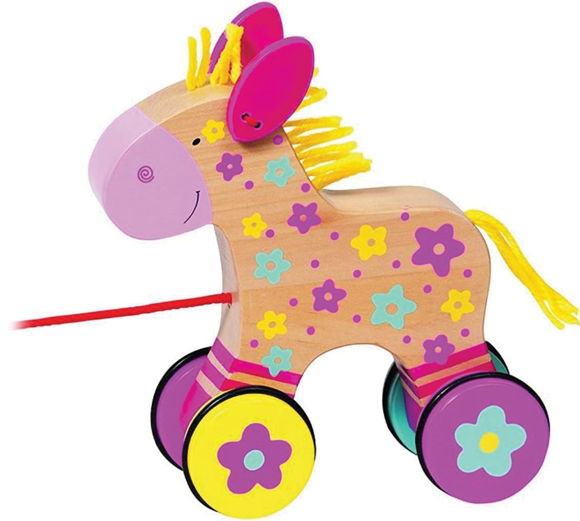 Магаренце Клара - Дървена играчка на колелца - - store.bg