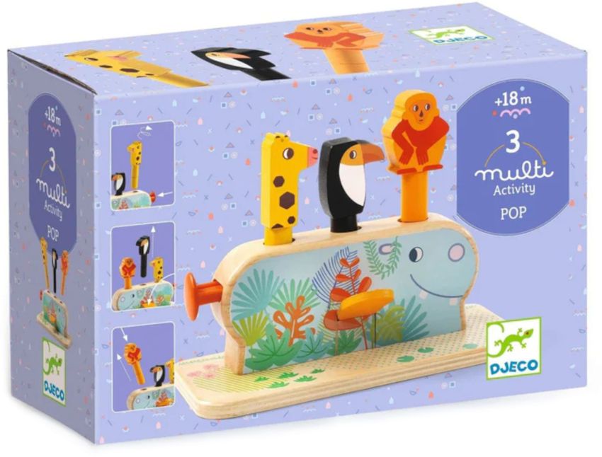 Дървена играчка Подскачащи животни Djeco 18m+ - store.bg