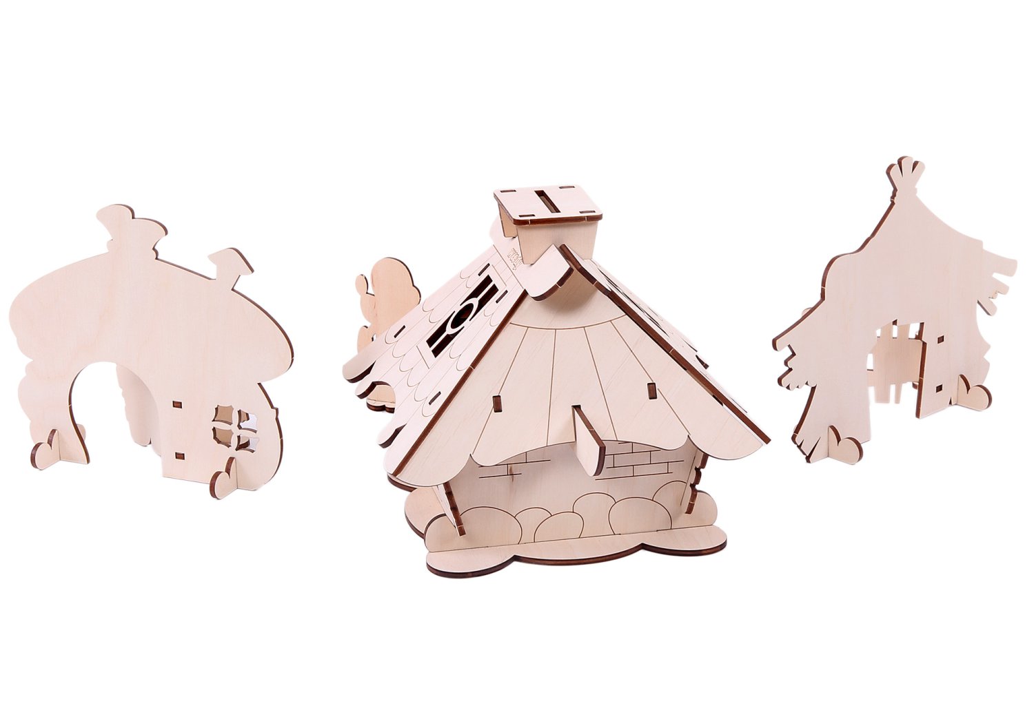 store.bg - Трите прасенца - Дървен конструктор за оцветяване - играчка